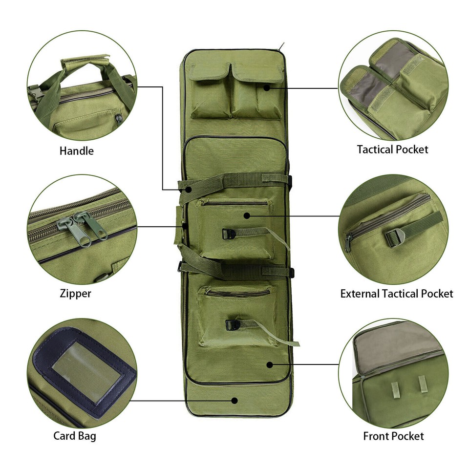 Rifle Case 47" Tactical Long Double Rifle Backpack Gun Bag for Hunting ...