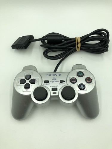 Sony PS2 Satin Silver Controller SCPH-10010 PlayStation 2 Dualshock OEM ...