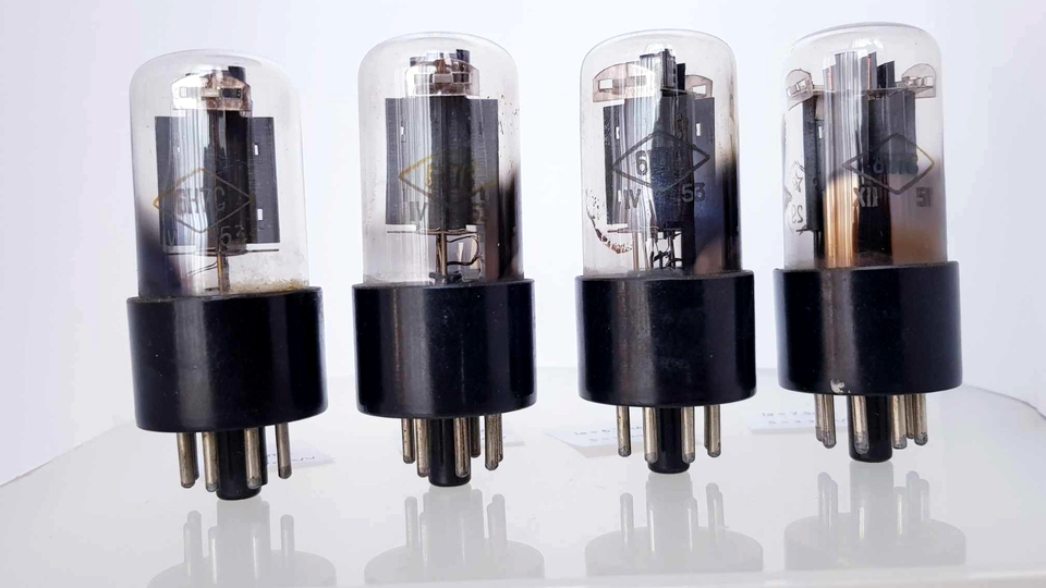 4 x 6N7S FOTON MATCHED QUAD 50s Tubes Soviet Copper Rods Double triode ...