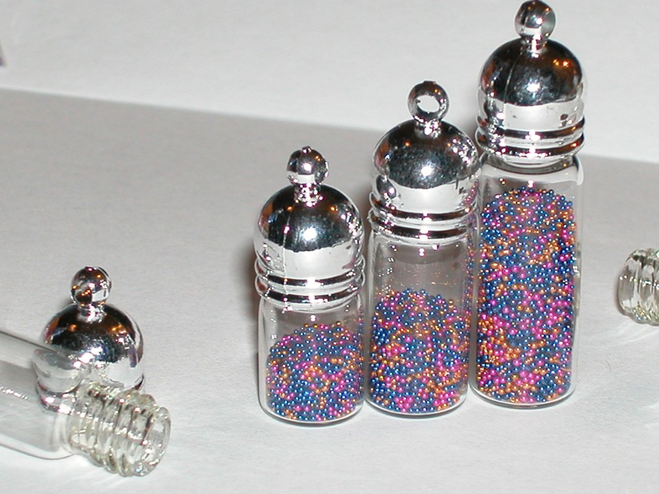 1 MEDIUM oil vial potion perfume pendant tube bottle SCREW CAP fillable ...