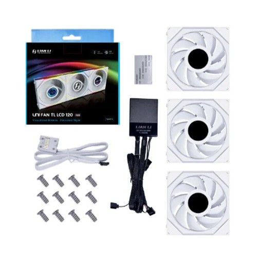 Lian Li UNI FAN TL LCD 120 120mm Regular White ARGB With screen Fan-3 ...