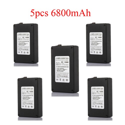 5 Packs DC 12680 12V 6800mAh Rechargeable Li-ion Battery Pack for CCTV ...