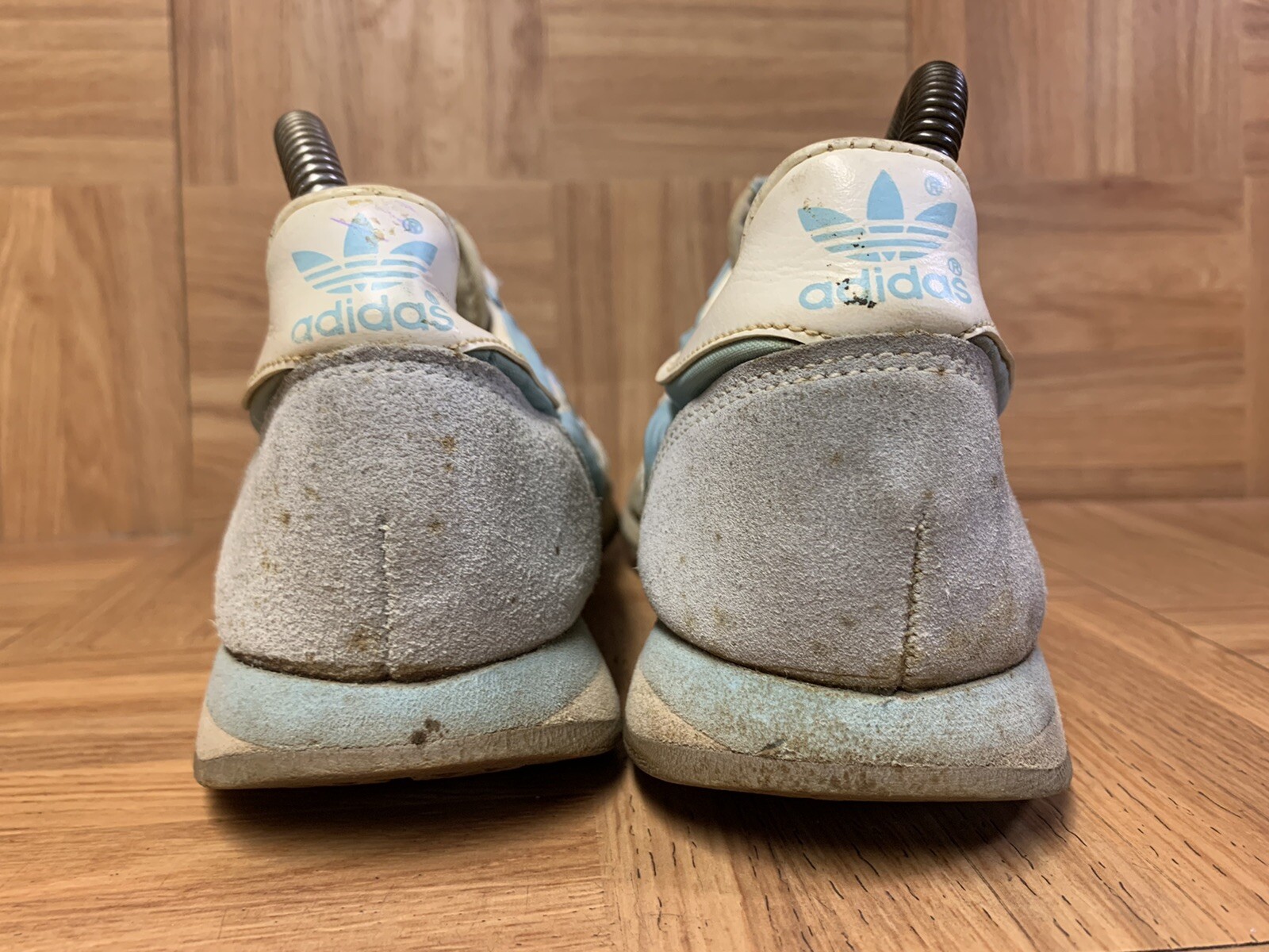 Vintage🔥 Adidas ORION 80's Trainers Baby Blue White … - Gem