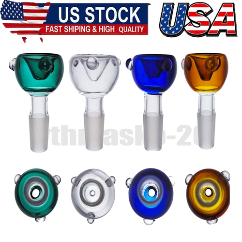 4X 14mm Male Bowl Thick Glass Bowl for Glass Bong Pipe Slide ...