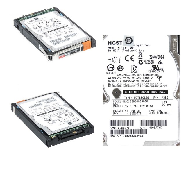 EMC 600gb 10k 2.5” SAS VNX Hard Drive in Tray 005050344 for sale online ...