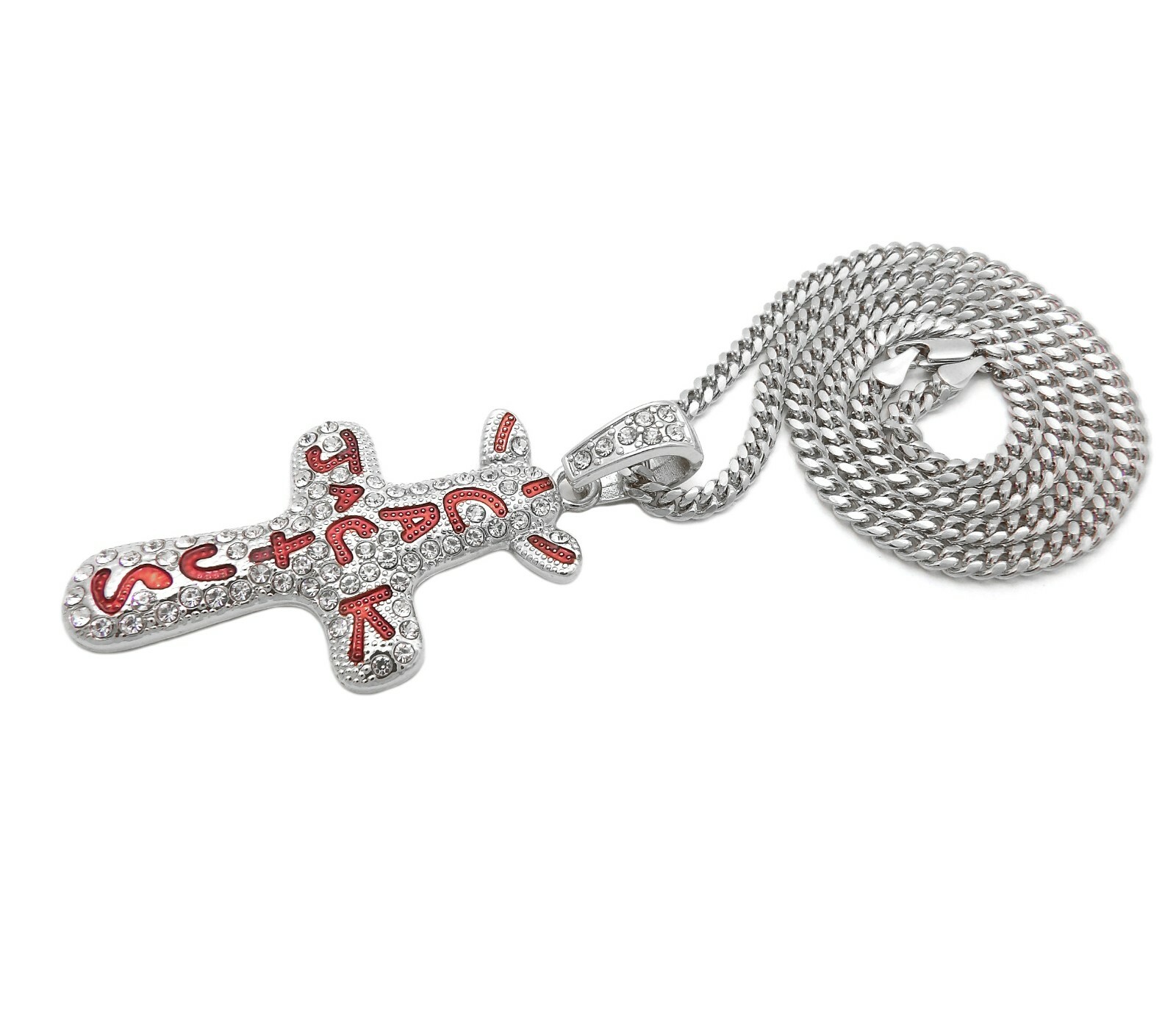 Travis Scott Cactus Jack Cross & 18" ~ 24" Cuban Rope Box Chain Hip Hop ...