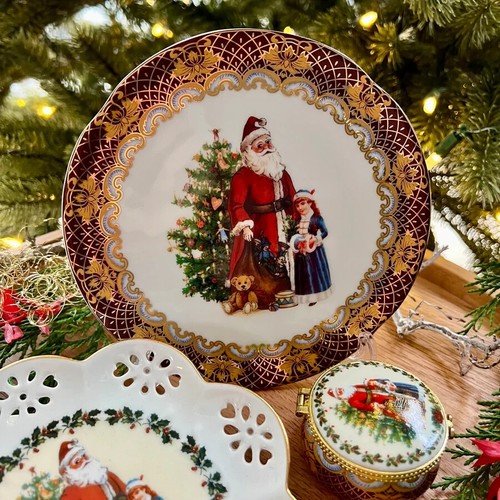 Reutter Porzellan Germany - Porcelain Santa Cookie Decor Plate - 6 ...