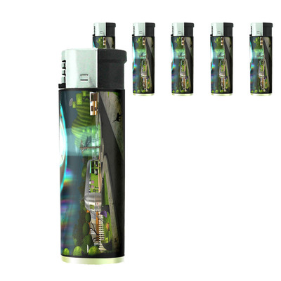 Vintage Alien Abduction D5 Lighters Set of 5 Electronic Refillable ...