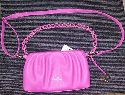 JESSICA SIMPSON GOLD LINKED STRAP HANDBAG IN "RASPBERRY ROSE" - NEW ...