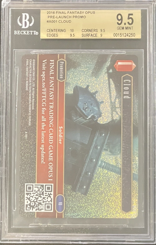Cloud A-001 ENGLISH Pre-Launch Full Art Foil BGS 9.5 Final Fantasy TCG ...