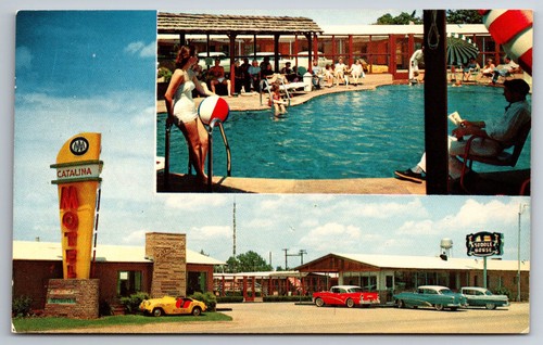 TX, Wichita Falls, Catalna Motor Hotel, 50s Cars, Pool, Girl, Vintage ...