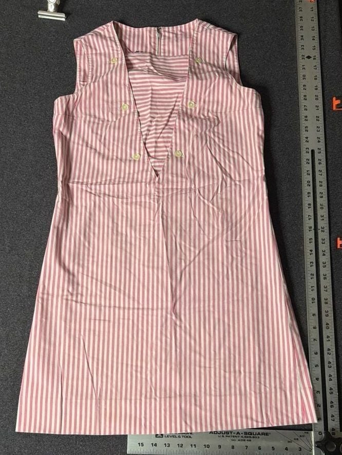 Vintage 1960s Serbin of Florida Muriel Ryan Pink Striped Sleeveless Mod ...