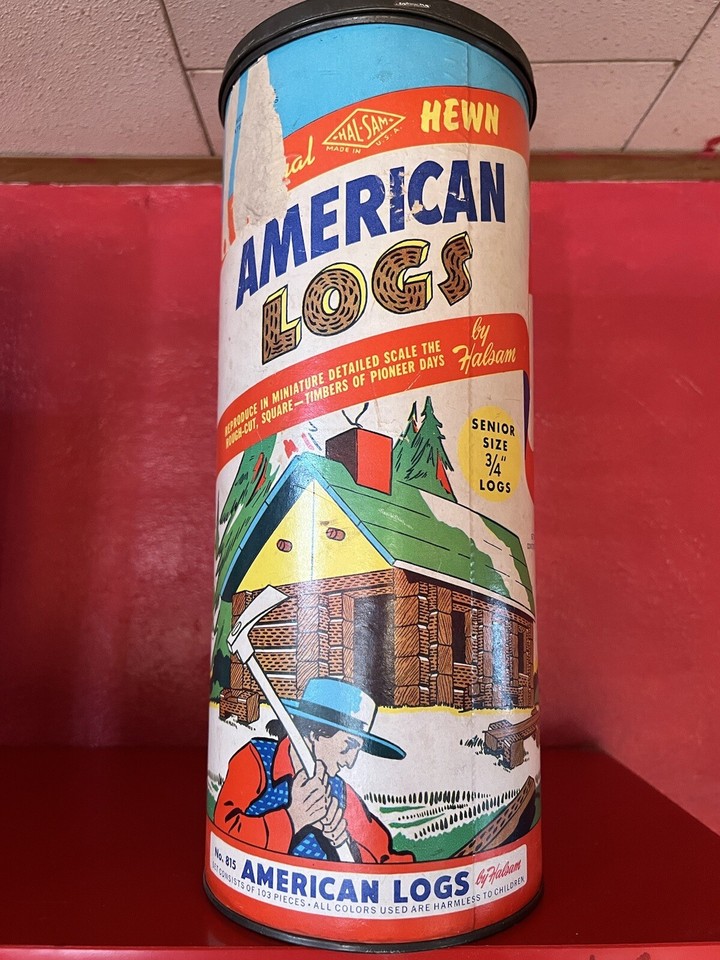Vintage Halsam Hewn Square American Logs Set 815 and paper insert | eBay