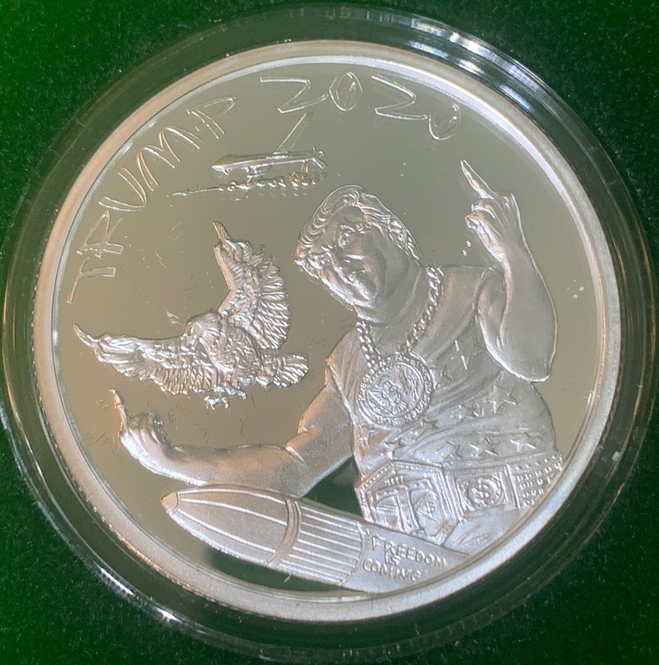 2020 Trump Mid Finger Silver Shield Proof 1 oz .999 Silver W/COA ...