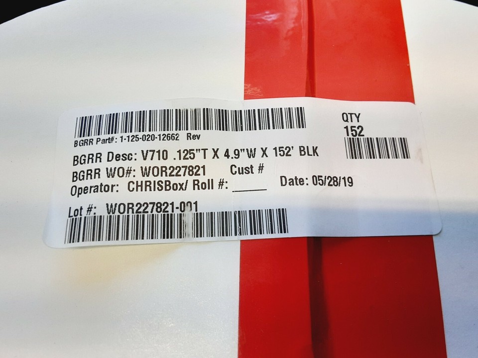 125"x4.9"x152' Roll Gaska V710/V700 PVC foam sealing tape adhesive ...