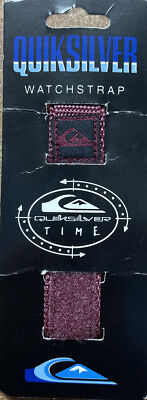 Vintage Quiksilver Time Watchstrap Watch band Hook And Loop 18mm Maroon ...