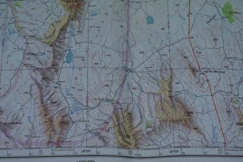 AUTHENTIC Soviet Russian Topographic Map BURNS, OREGON USA 1:500 000 Ed ...