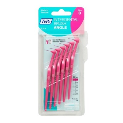 * TePe Angle Interdental Brush Size 0 Pink 0.4mm 6pcs Floss | eBay ...