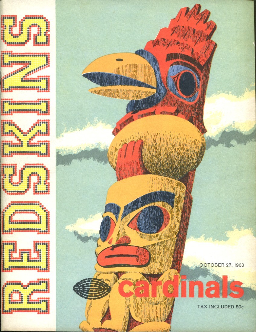 1963 Washington Redskins v St. Louis Cardinals Program 10/27/63 Ex/MT ...