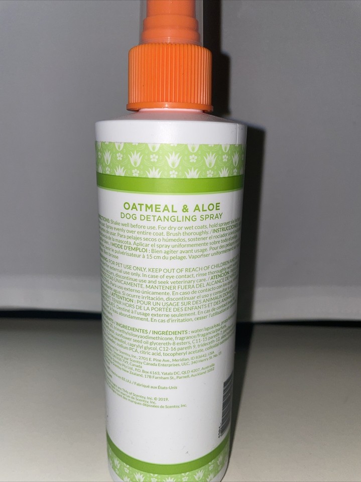 Scentsy Dog Care No Knot Spot Detangling Spray Oatmeal & Aloe New 8 OZ ...