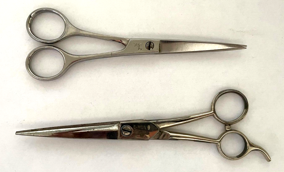 VINTAGE BARBER SCISSORS (1) C-MON &(1) INOX PRE-OWNED | eBay