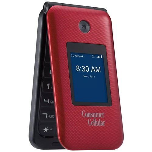ZTE Link II - Z2335CC - Red (Consumer Cellular) 4G LTE VoLTE GSM Flip ...