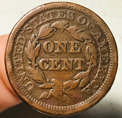 1845 Large Cent Matron Braided Hair 1C Ungraded Detail US Copper Coin ...