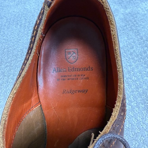 Allen Edmonds Shoes Mens 8 Ridgeway Leather Lace Up Wingtip Oxford ...