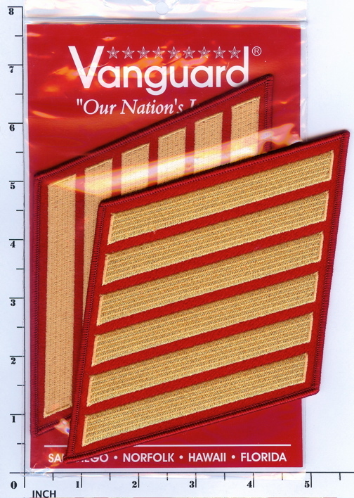 USMC 6 Bars gold/red HASH MARKS Service Stripes PATCH set Marines ...