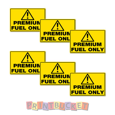 Premium Fuel Only Sticker 60mm 6 pack quality water & fade proof vinyl ...