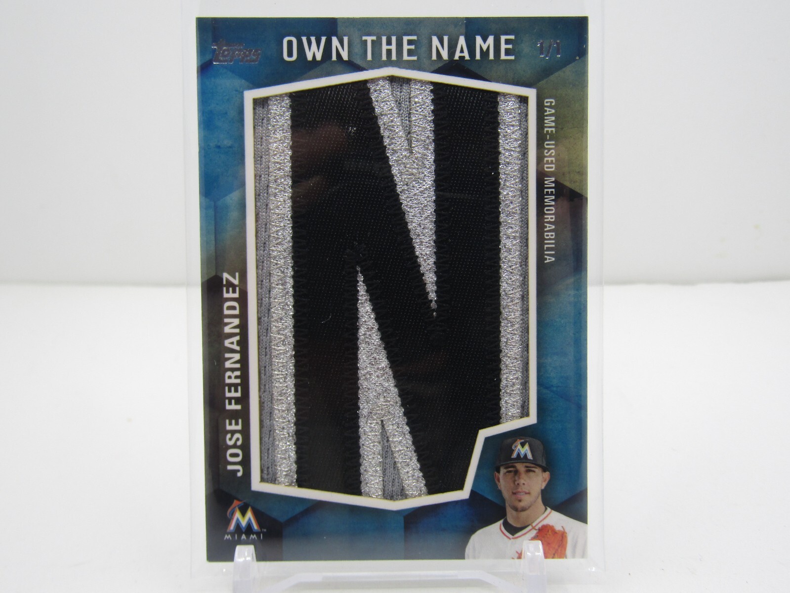 JOSE FERNANDEZ 2016 TOPPS UPDATE OWN THE NAME RELIC PATCH #1/1! MARLINS ...