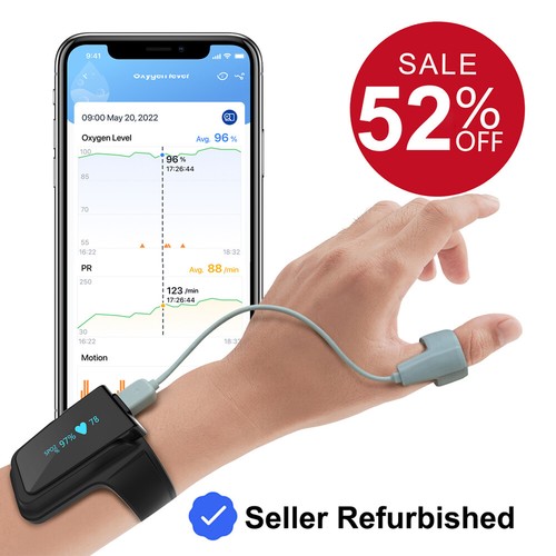 Checkme O2 Max Wrist Pulse Oximeter Blood Oxygen Meter with free App ...