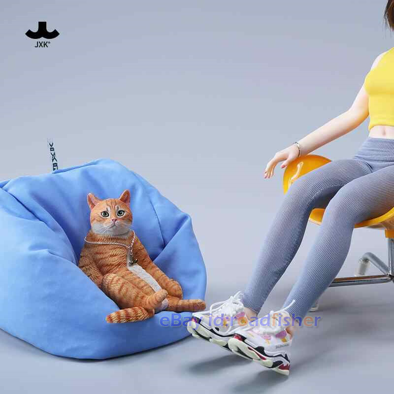 JXK 1/6 Lazy Cat 9.0 Model Movable Head Cat Cute Animal Collection ...