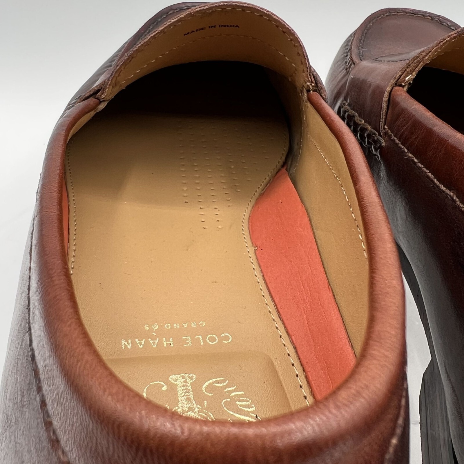 Cole Hann Grand.OS Pinch Hand Sewn Mens 9.5W Loafers Mahogany Leather ...