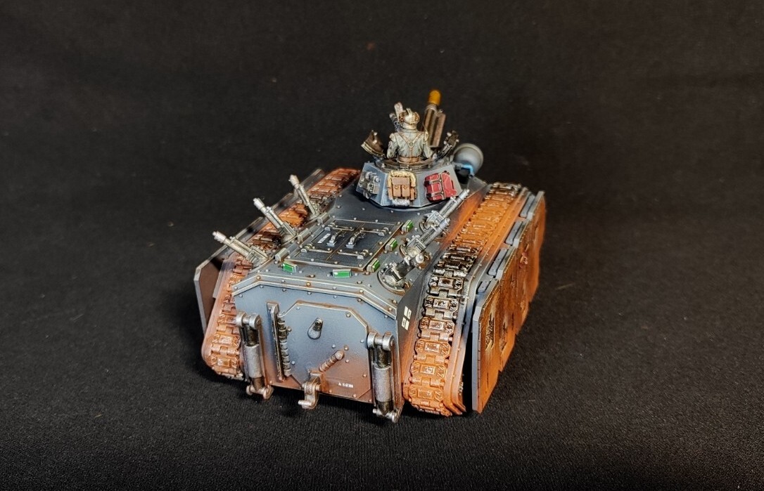 Warhammer 40k commission painted Krieg Chimera with armoured skirts ...