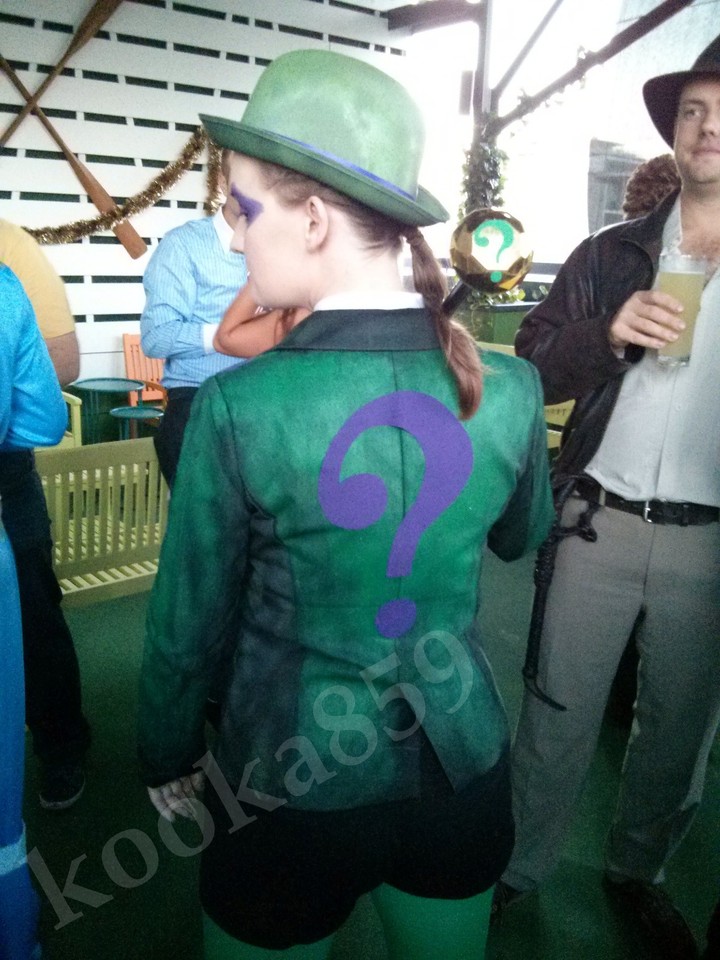 RIDDLER COSTUME QUESTION MARK SYMBOL Large Iron on patch Arkham Asylum ...