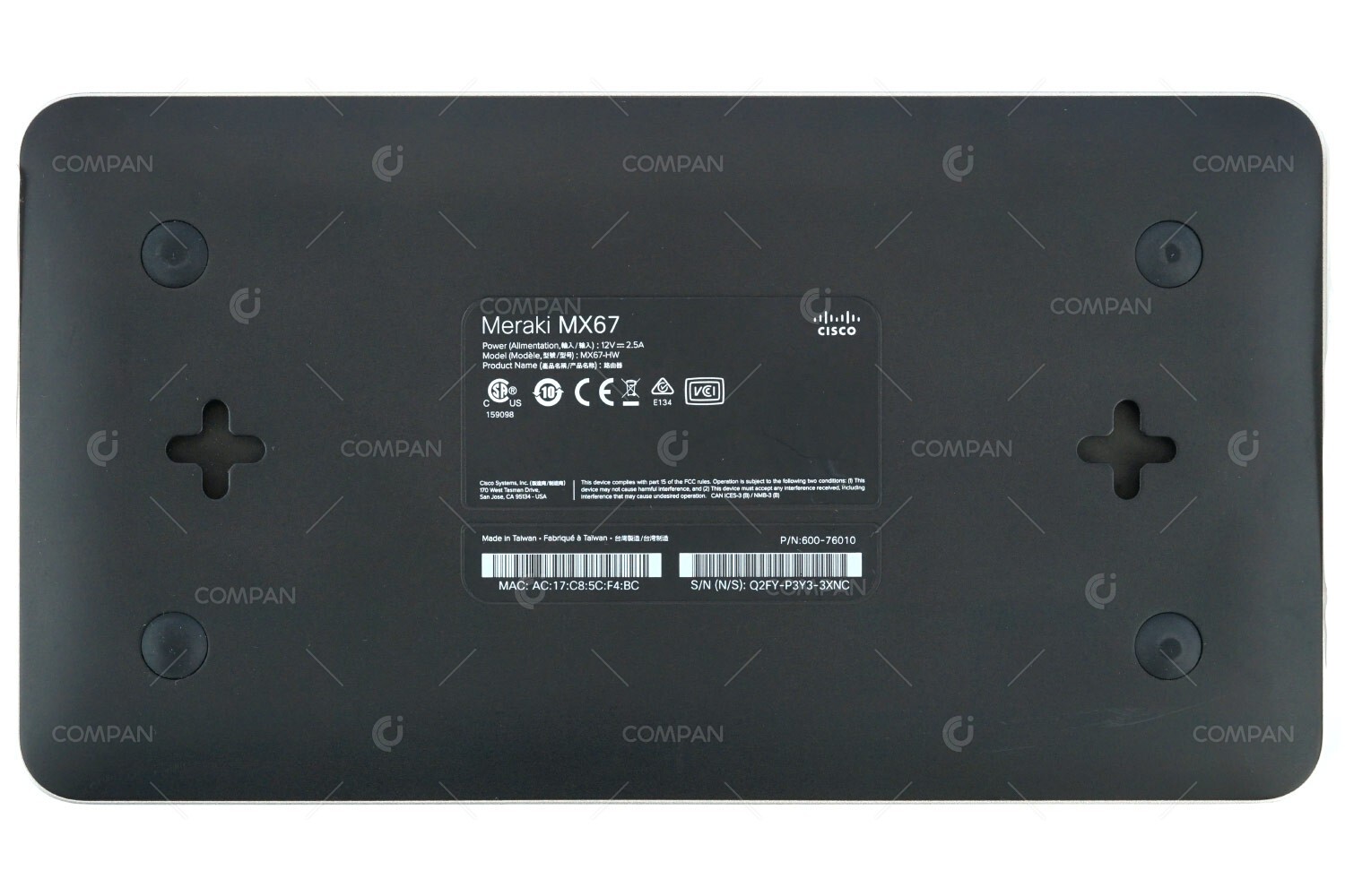 MX67-HW CISCO MERAKI MX67 1 PORT 1GB WAN 4 PORT 1GB ETHERNET FIREWALL ...