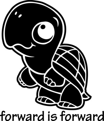 5" Forward is Forward Turtle Decal Sticker Car Slow Steady Keep Going ...