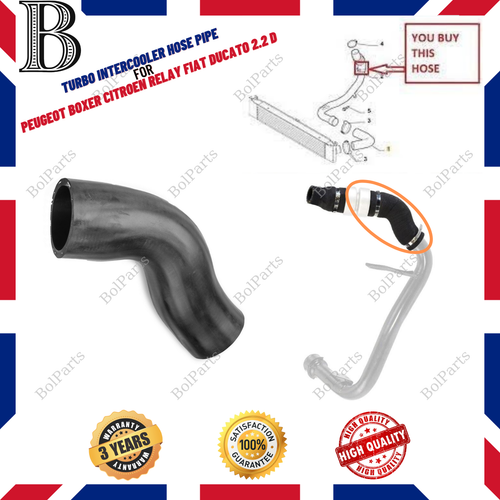 Turbo Intercooler Hose Pipe for Peugeot BOXER CITROEN RELAY FIAT DUCATO ...