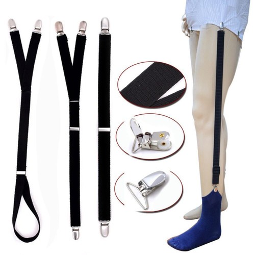 1 Pair Adjustable Elastic Shirt Stays Non-slip Braces Shirts Garters ...