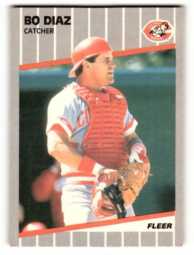 1989 Fleer #159 Bo Diaz Cincinnati Reds Baseball Cards NM Near Mint ID ...