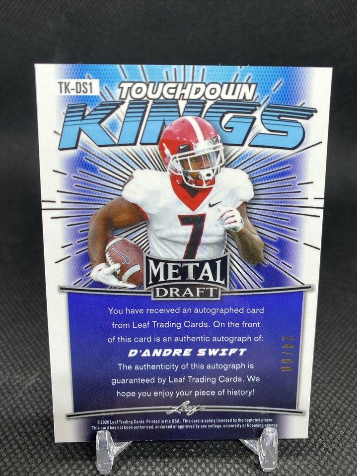 2020 Leaf Metal Draft Silver Rainbow /60 D'Andre Swift #TK-DS1 Rookie ...