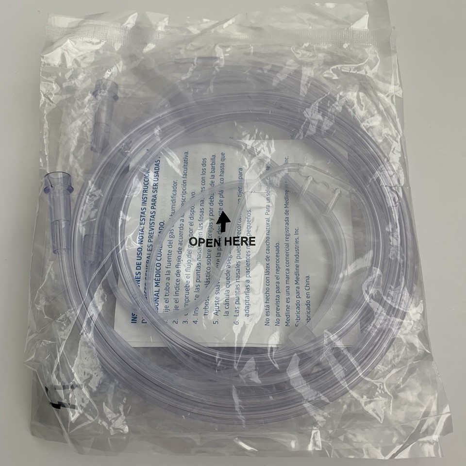Medline Adult Nasal Oxygen Cannula With 4’ Crush Resistant Tubing 1.2m ...