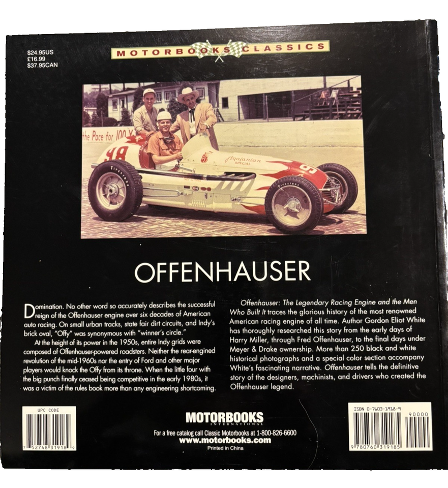 OFFENHAUSER (MOTORBOOKS CLASSIC) By Gordon Eliot White *Like New ...