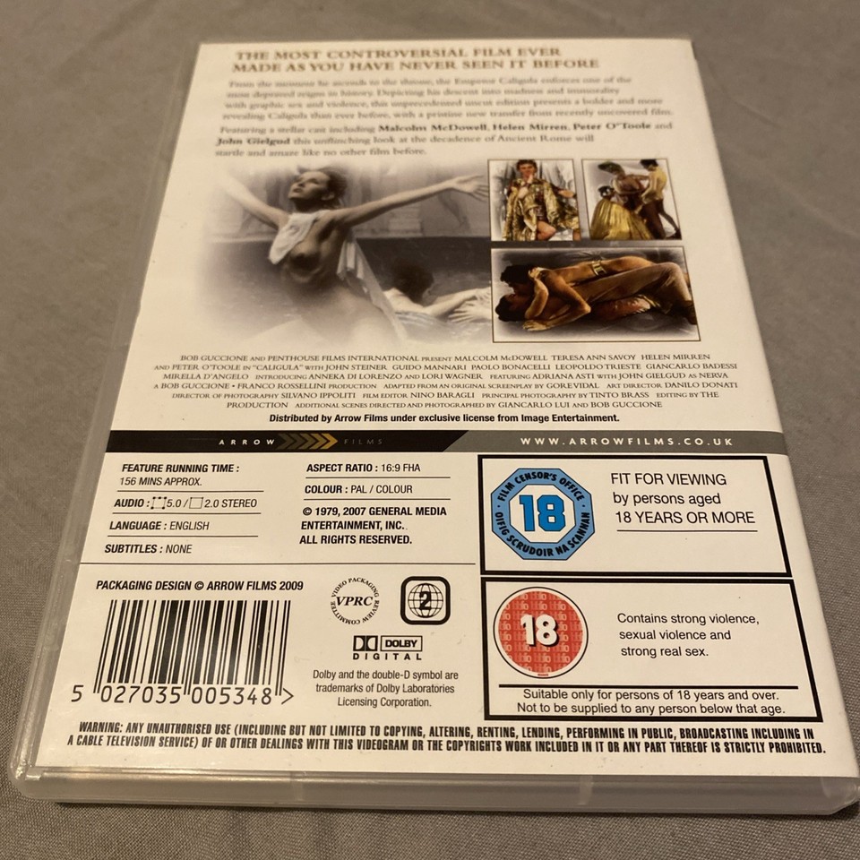 Caligula: Uncut Edition [DVD] Malcolm McDowell-Helen Mirren- RARE ARROW ...