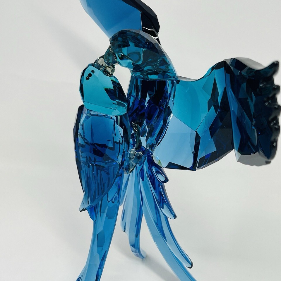 SWAROVSKI Blue Parrots Crystal Paradise Birds Figurine Rare 5136775 MIB ...