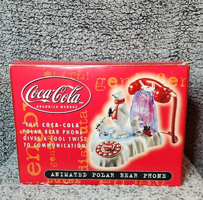 Vintage Coca Cola Animated Polar Bear Ice Skating Telephone - Brand New ...