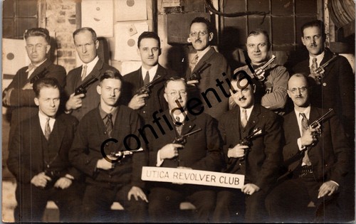 Real Photo Utica Revolver Gun Pistol Club At Utica NY Oneida New York ...
