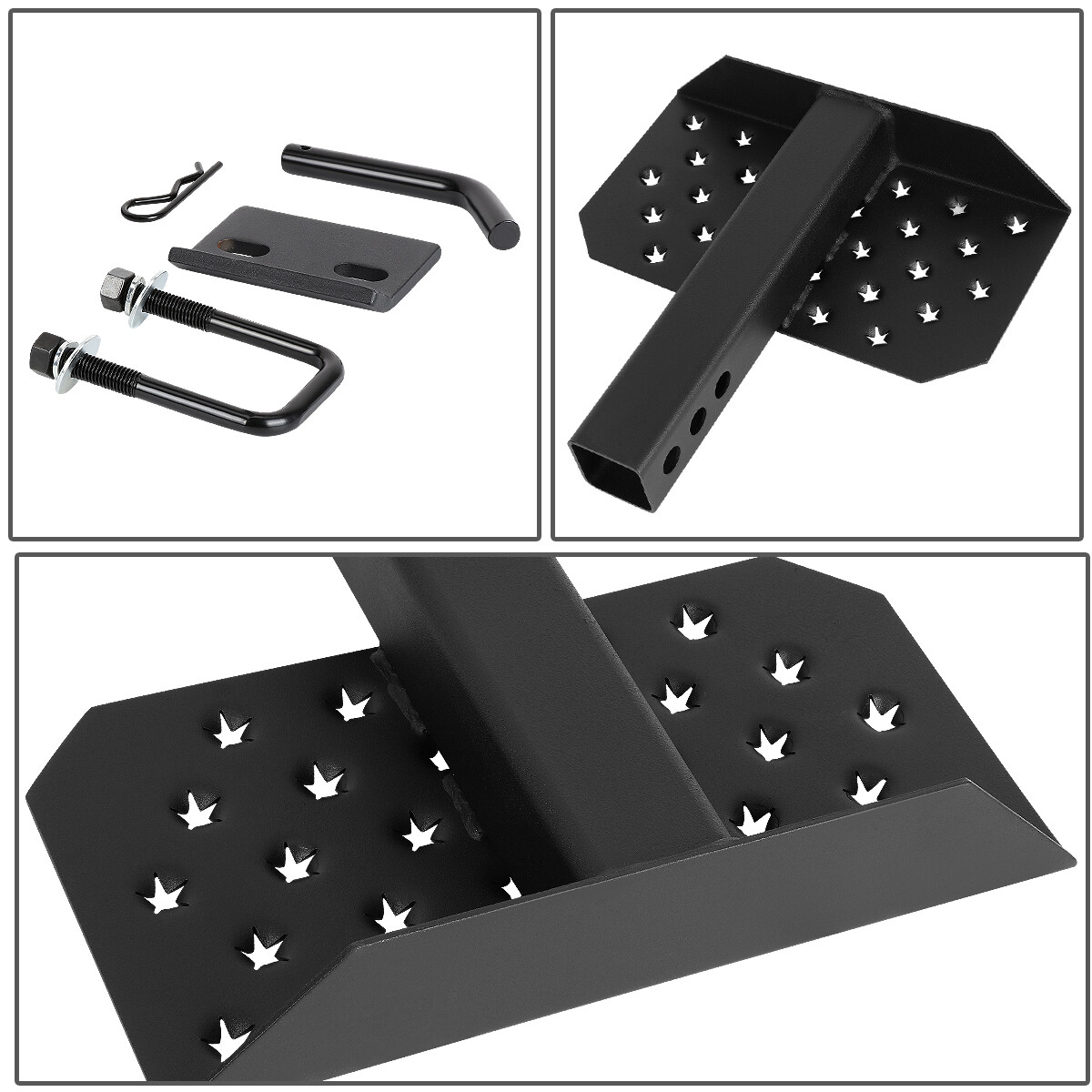 UNIVERSAL 2"RECEIVER TRAILER TOW TOWING REAR HITCH STEP NERF BAR BUMPER ...