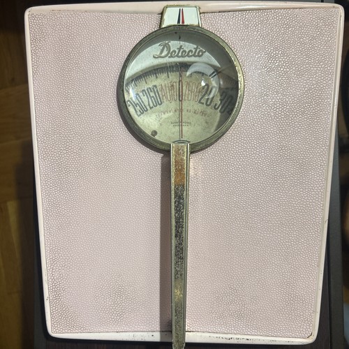 Vintage Working- Mid-Century Detecto Pink Bathroom Scale Magnifying ...